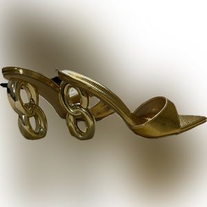 Shoes | Gold Chain Link Heel | Poshmark